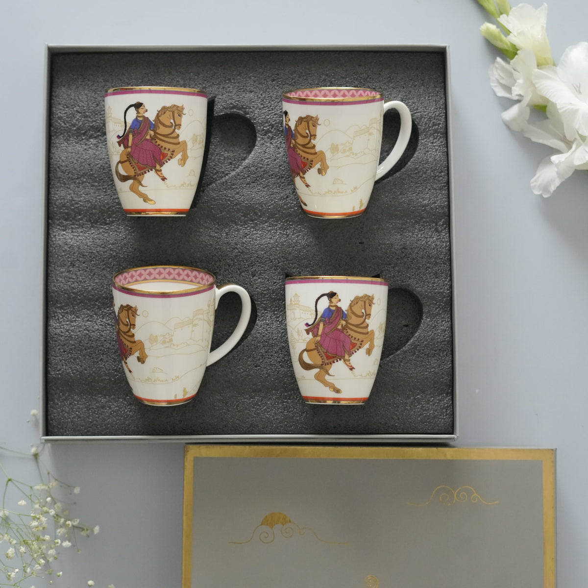 Classic Gift Set - Shakti Set Of 4 Pink Coffee Mugs – Kaunteya