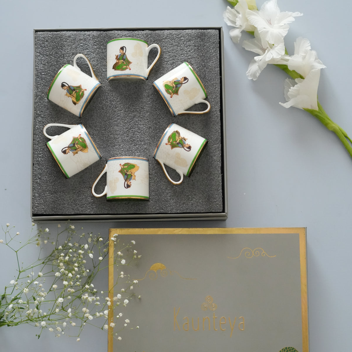 Classic Gift Set Shakti- Mini Tea Mugs Green (Set Of 6) – Kaunteya