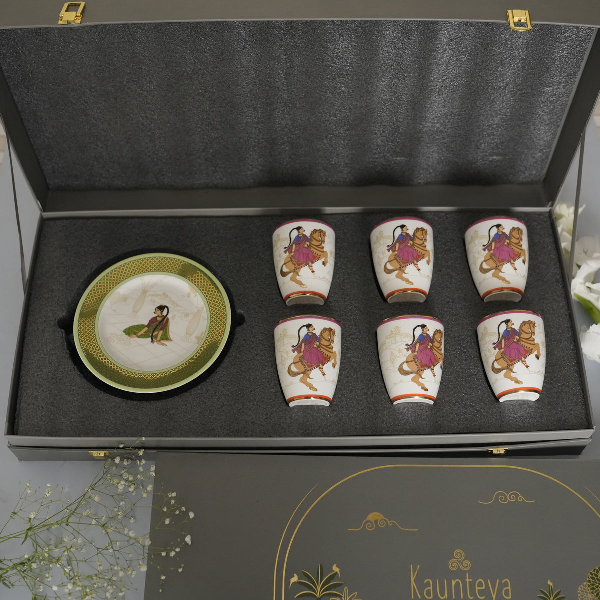 Grand Gift Box- Shakti Coffee Set- Pink (6 + 6) – Kaunteya