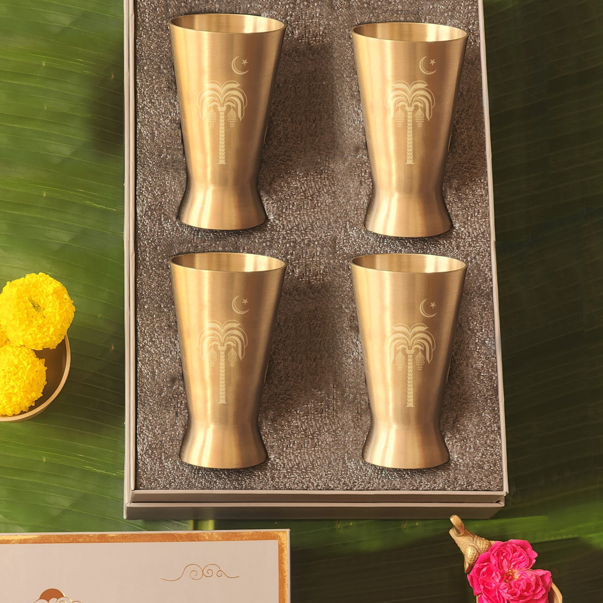 Gift Set Kansa - Noor Tall Glass (Set of 4) – Kaunteya