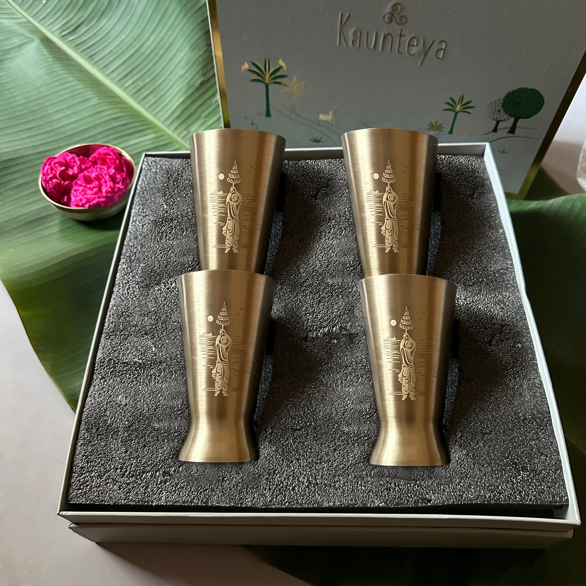 Classic Gift Set Kansa - Banaras Lassi Glass (Set of 4) – Kaunteya